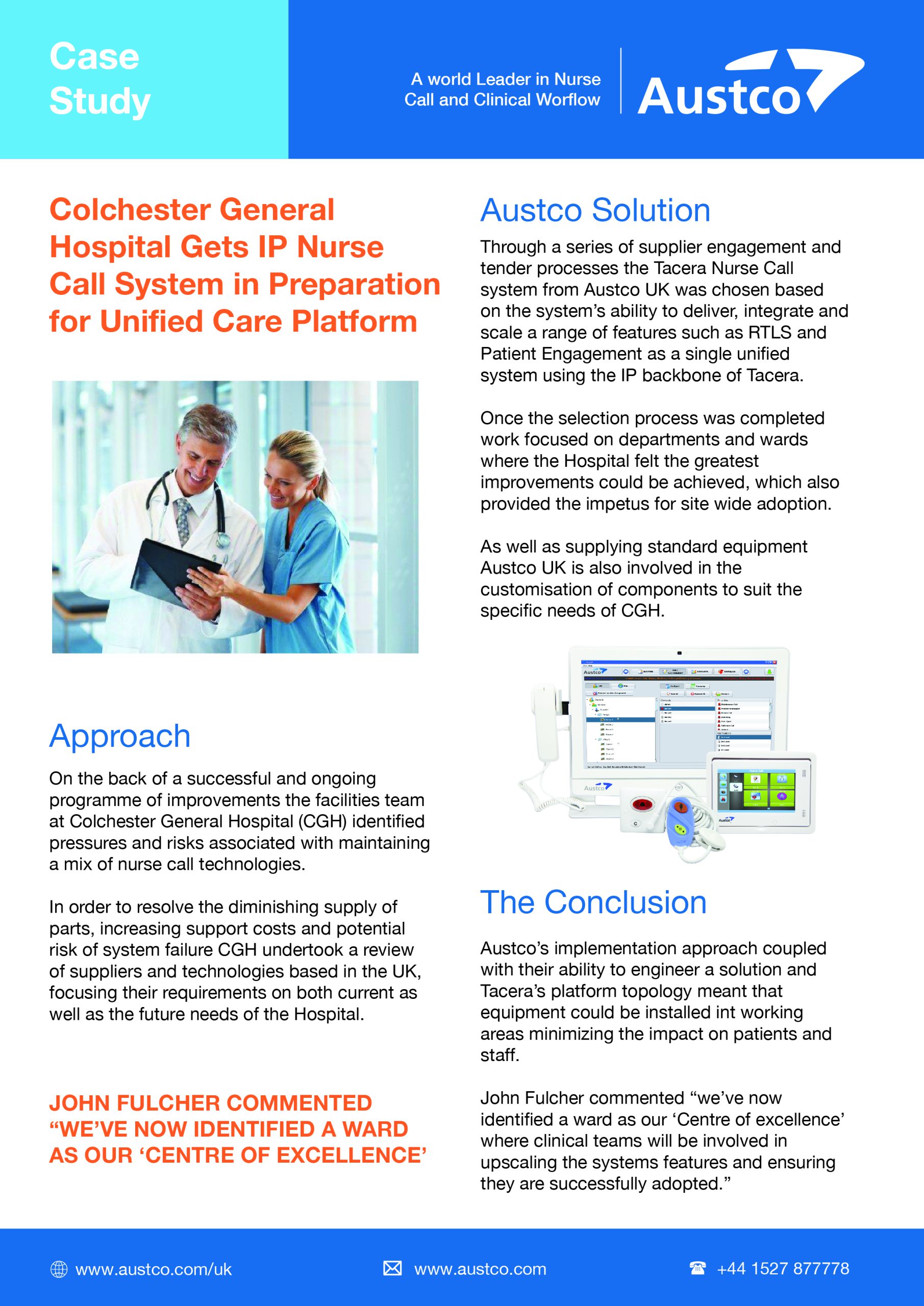 Colchester General Hospital - Austco Healthcare - Nurse Call Systems ...